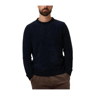 Anerkjendt Blauer Chenille Strickpullover f&uuml;r M&auml;nner - - Knitwear - Herren - Blau - M