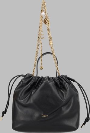 Chlo&eacute; Womens Shoulder Bag Icons Black Leather