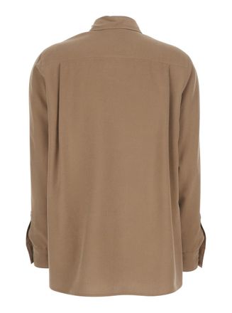 Max Mara Womens Shirt Brown Silk Blouses