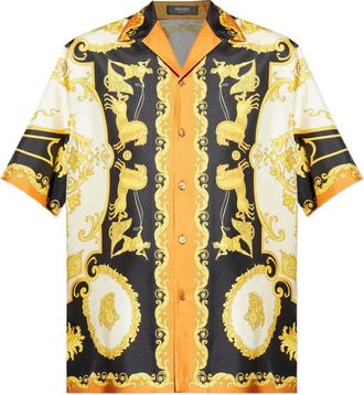 Versace Coral Theatre Seidenhemd - Schwarz