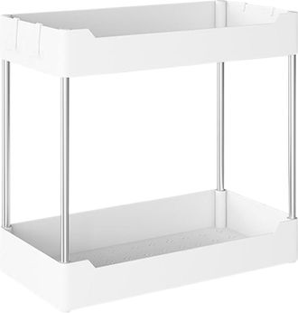 Generico Waschbecken-Organizer - Schrank mit 2 Ebenen, Mehrzweck- für Küche, Bad, Schreibtisch, Toilettenartikel, platzsparend, Reinigungszubehör