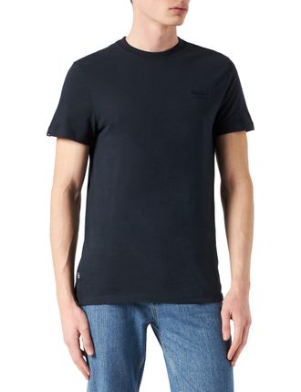 Superdry Herren Essential T-Shirt aus Bio-Baumwolle mit Logo Finster Marineblau Marineblau XXL