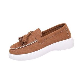 Generic Mocassins larges et confortables pour femme - Couleur unie - Style classique - Respirant - D&eacute;contract&eacute; - Chaussures plates &agrave; enfiler - Pour le travail