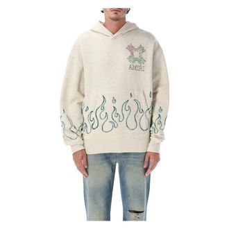 Amiri MA Quad Flames Oversized Sweat &agrave; capuche - Homme - Sweatshirts et sweats &agrave; capuche - Beige - Taille: L