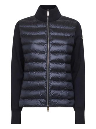 Moncler doudoune à manches en maille - Bleu