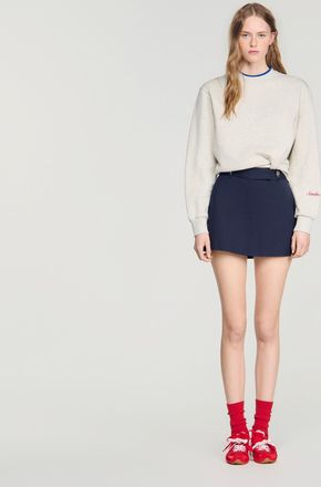 Sandro Jupe short &agrave; rayures en laine