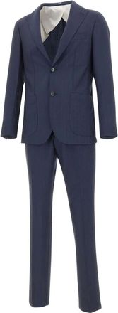 Barba Homme, Costumes, Bleu, Taille: XL Costume &agrave; Rayures en Laine Vierge