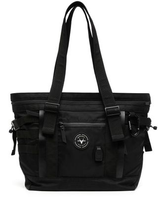 Makavelic sac cabas &agrave; patch logo - Noir