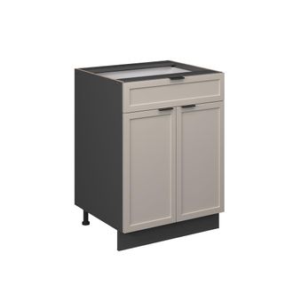 Vicco K&uuml;chenschr&auml;nke Fame-Line, GrauBeige, 60 cm mit Schublade, ohne Arbeitsplatte