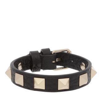 Valentino Garavani Armband - Leather Bracelet Rockstud - Gr. ONE - in Schwarz - f&uuml;r Damen