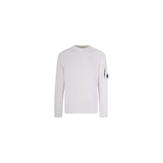 C.P. Company Fleece Knit Rundhals-Pullover - - Knitwear - Herren - Wei&szlig; - M