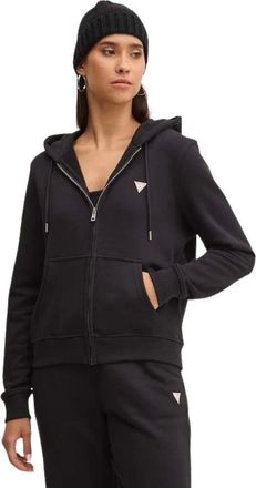 Guess Femme, Sweatshirts et sweats &agrave; capuche, Noir, Taille: 38 FR Sweat &agrave; capuche zipp&eacute;