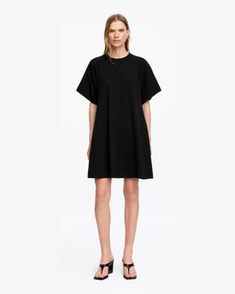 Arket A-Linien-Kleid Aus Baumwolle -Schwarz