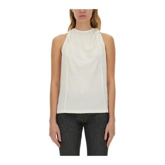 Courr&egrave;ges &Auml;rmelloses Top mit Drapierter Neckline - - Tops - Damen - Wei&szlig; - S