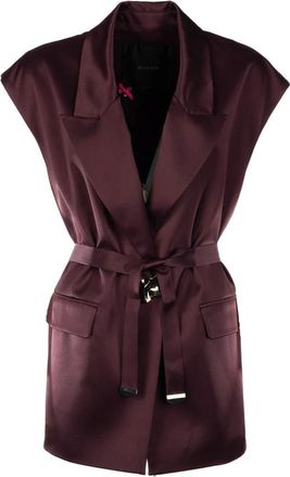 Pinko Pinko, Femme, Vestes, Rouge, Taille: 36 FR Veste sans manches en satin