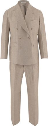 Tagliatore Homme, Costumes, Beige, Taille: 2XL Costume crois&eacute; en lin et coton m&eacute;lang&eacute;s