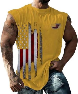 Generic Débardeurs pour homme USA 2025 - Débardeur athlétique patriotique - Débardeur de sport sans manches - Débardeur athlétique - Pour entraînement de plag