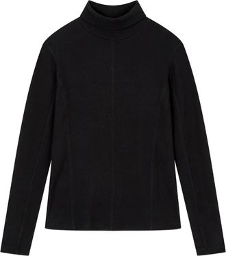 STUDIO TOMBOY Langärmeliger Rollkragenpullover mit Fleecefutter - Schwarz