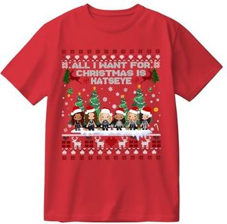 Generic T-shirt unisexe à manches courtes « All I Want for Christmas is KATSEYE » - T-shirt de concert unisexe à manches courtes - Streetwear décontracté, Rou