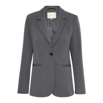 Kaffe Schwarzer Blazer mit Klassischem Kragen - - Jackets - Damen - Grau - L