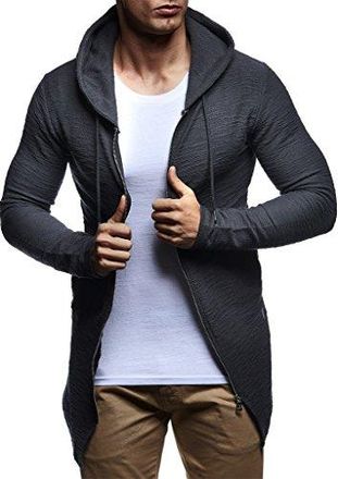 LEIF NELSON pour des Hommes Oversize Sweat avec Capuche Veste Hoodie Hoody LN6301; Taille L,Anthrazit