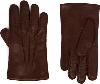 Bally gants en cuir - Marron