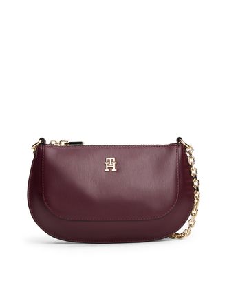 Tommy Hilfiger Umh&auml;ngetasche TOMMY HILFIGER TH GLAM MINI CHAIN CROSSOVER, Damen, Gr. B/H/T: 20cm x 14cm x 5cm, dunkelrot, Lederimitat, Taschen Umh&auml;ngetasche, Damen S