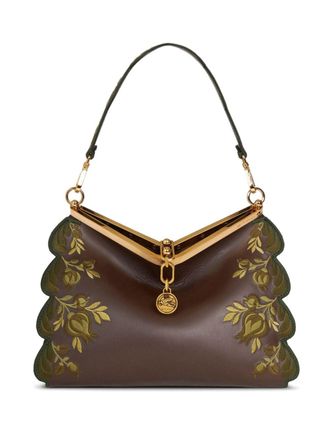 Etro sac porté épaule brodé Vela médium - Marron