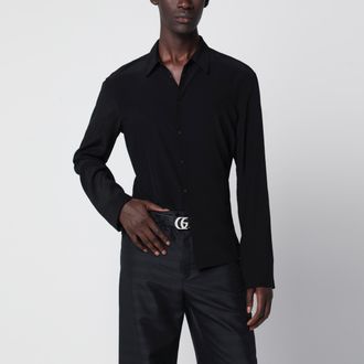 Gucci Black silk cr&ecirc;pe de chine shirt