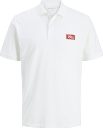 Jack & Jones Poloshirt JACK & JONES JJRUSH POLO SS, Herren, Gr. XXL, wei&szlig; (hellwei&szlig;), Jersey, Obermaterial: 100% Baumwolle, unifarben, regular fit normal, ohne Aus