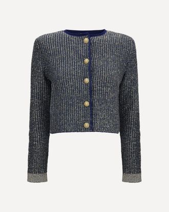 Balmain Quilted sequin Cardigan with decorative buttons Female 38