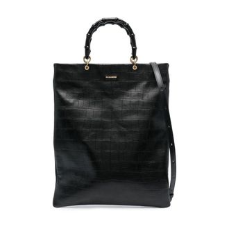 Jil Sander Bamboo Shopper Medium Bag - - Bags - Damen - Schwarzk - ONE SIZE