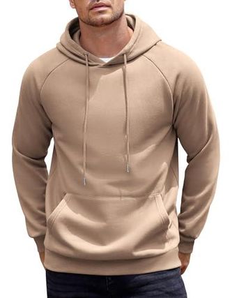Coofandy Sweat &agrave; Capuche Hommes Hoodie Manches Longues Pull Chaud Sweat &agrave; Capuche Sweatshirt dhiver Doubl&eacute; Pull Hommes Hoody avec Poche Kaki XXL