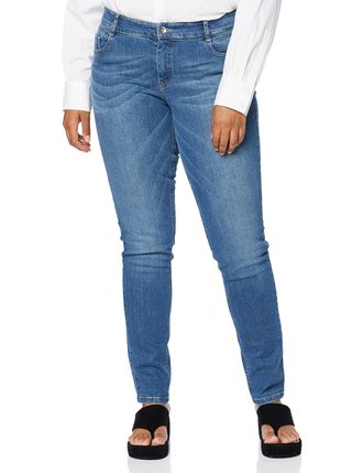 Gardeur Damen ZURI90 Slim Jeans, Blau (Dark Stone 168), 38(Herstellergröße:38L)