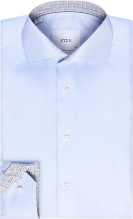 Eton Struktur-Twill-Hemd mit Ausputz, Super Slim in