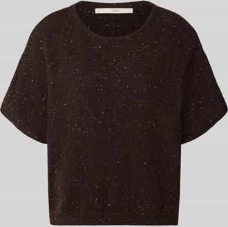 Lanius Relaxed Fit T-Shirt aus Schurwoll-Mix in Strick-Optik