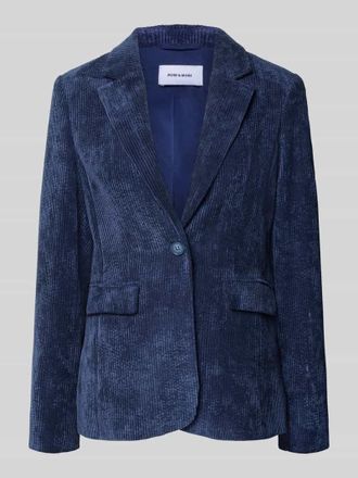 More & More Slim Fit Blazer aus Cord mit Pattentaschen