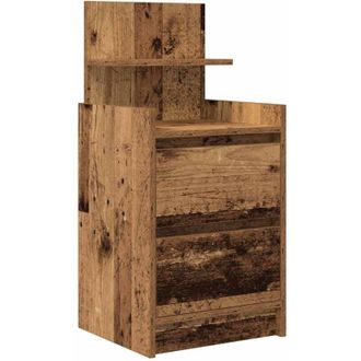 vidaXL Nachttisch mit 2 Schubladen Altholz-Optik 38x34x80 cm Vidaxl
