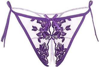 Generic Femme Soie sous-vêtements Stretch Slip Culotte Sexy Taille Haute sous-vêtements Femmes Dentelle Culottes pour Femmes Culottes Ouvertes Sexy Femmes Cul