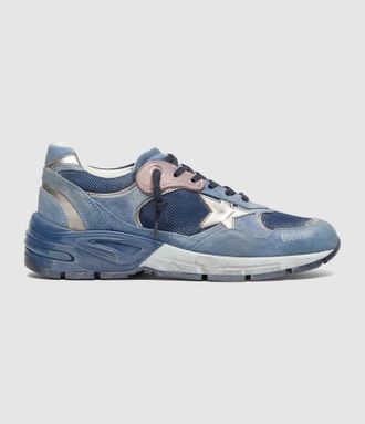 Golden Goose Baskets Running Dad Blue Denim Grey