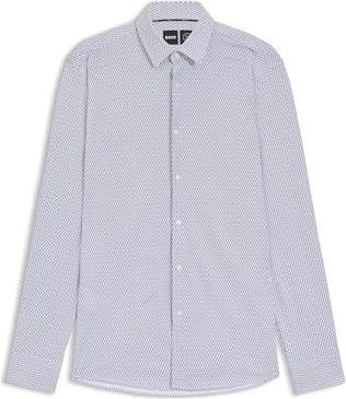 BOSS Hommes P-HANK-s-kent-C1-222 Chemise Slim en Jersey Stretch imprim&eacute; performant