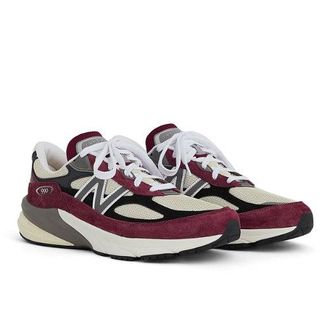 New Balance Unisexe Made in USA 990v6 en Rouge/Blanc, Cuir, Taille 37.5 Large