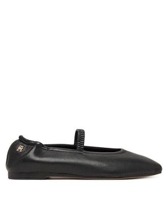 Tommy Hilfiger Ballerinas Soft Leather Ellastic Ballerina FW0FW09245 Schwarz