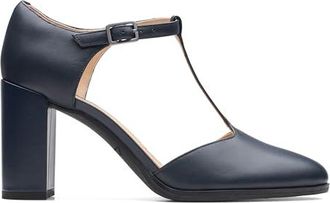 Clarks Femme Freva85 Bar Escarpins, Bleu Marine, 39.5 EU