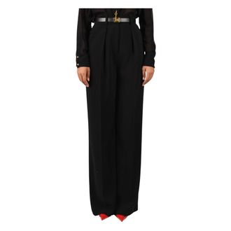 Elisabetta Franchi Leichte Cr&ecirc;pe-Hose mit G&uuml;rtel - - Trousers - Damen - Schwarzk - XL