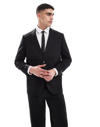 Jack & Jones Franco - Veste de costume décontractée de qualité supérieure - Noir