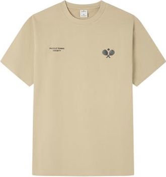 Springfield Paddle SS Graphic T-Shirt. 100% Bci Cotton, Beige, M Homme