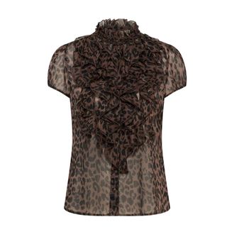 Saint Tropez LiljaSZ Crinkle SS Shirt - Femme - Blouses et Chemises - Brun - Taille: 36 FR