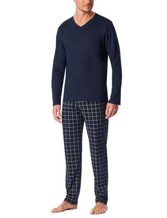 Schiesser Fine Interlock Ensemble de Pijama, Bleu Nuit 183174, 50 Hommes