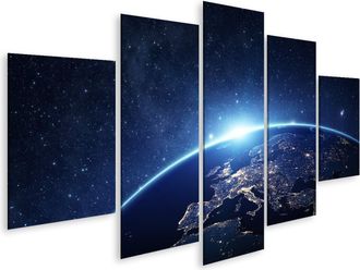 Islandburner Bild auf Leinwand Planet Erde Aus Dem Raum In Der Nacht Nasa Kinderzimmer Bilder Wandbilder Poster